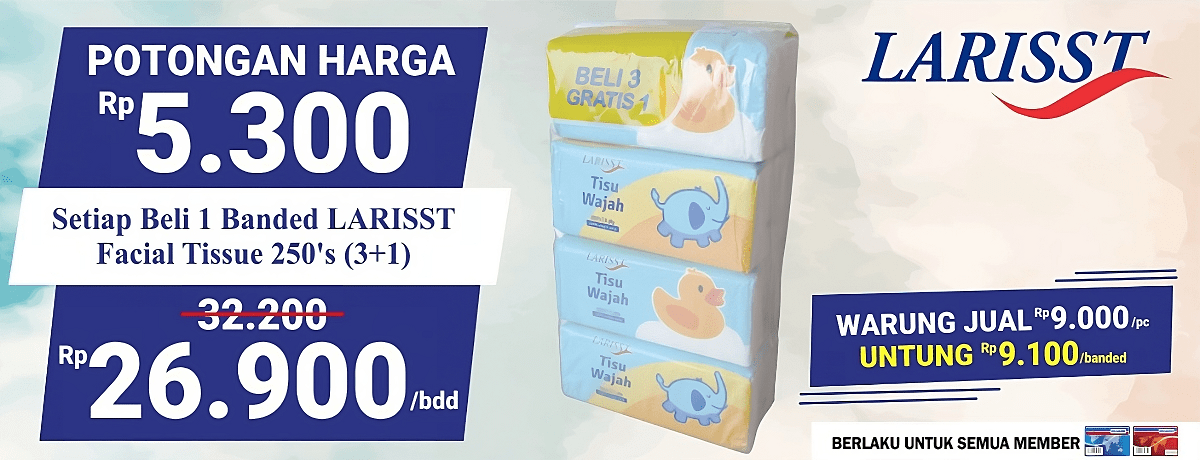 Khusus Untuk Anda PROMO LARRIST TISSUE "Potongan langsung hingga Rp 5. ...