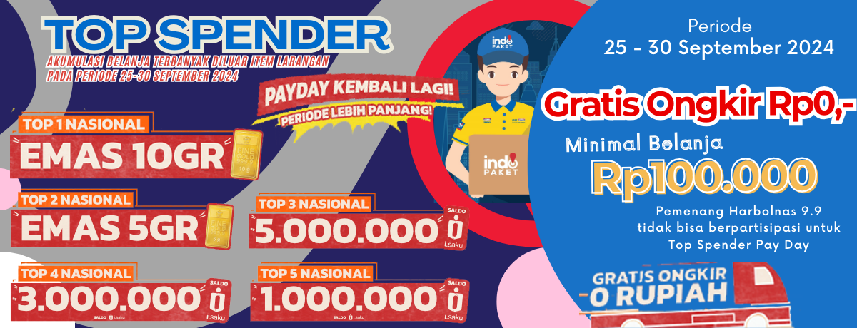Khusus Untuk Anda TOP SPENDER PAY DAY 25 - 30 September 2024 "Belanja ...