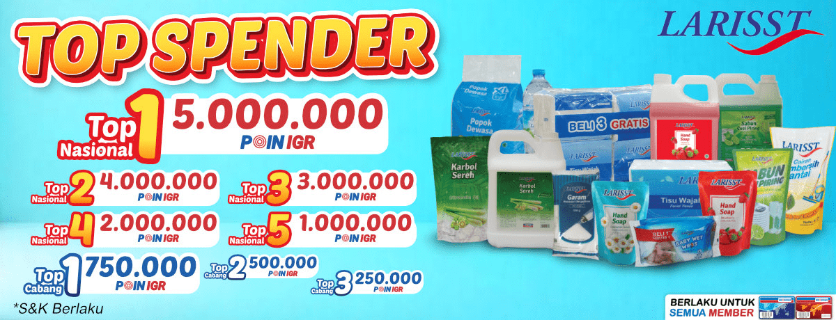 Khusus Untuk Anda TOP SPENDER LARISST NOVEMBER "Menangkan Hadiah total Puluhan Juta dengan ...