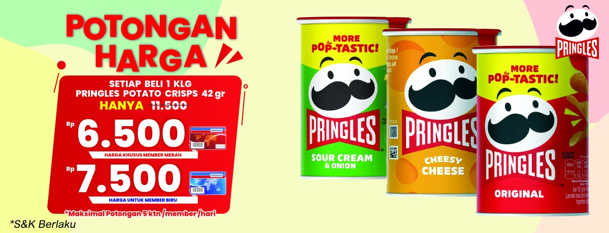 Khusus Untuk Anda PDL PRINGLES 01 - 15 JUNI 2025 "Setiap beli 1 Klg Pringles Potato Chips 43gr ...